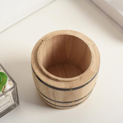 China Wooden Plain Color Storage Barrel Customizable for Your Preferences for sale