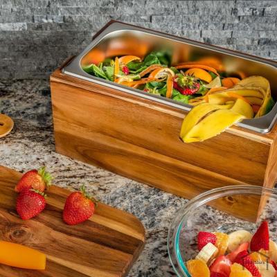 China Stainless Steel Kitchen Compost Bin with Folding Lid and Rust-Proof Insert As Your Request for sale
