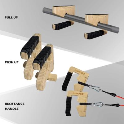 Cina Manici di legno per tirare e spingere in su, supporto per la fascia di resistenza, attrezzatura calistenica antiscivolo in vendita