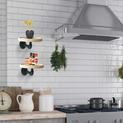 Cina Imballaggio per la posta N Piccoli ripiani rotondi galleggianti in legno massello per la decorazione delle stanze domestiche in vendita