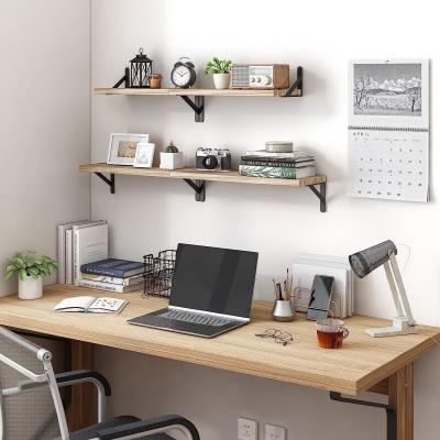 China Popular Custom Size Color Set of 5 Rustic Wood Floating Shelves for Bathroom Decor for sale