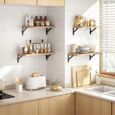 China Popular Custom Size Color Set of 5 Rustic Wood Floating Shelves for Bathroom Decor for sale