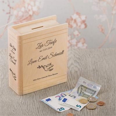 Китай Шелковый экран печати / сгоревшая верхняя продажа пользовательский логотип деревянный детский коробка для сбережения денег продается