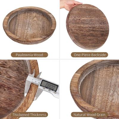 Cina Tavolo di servizio in legno su misura Decorazione di portacandele rustica rotonda per attrezzi e design per torte in vendita