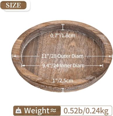 Cina Tavolo di servizio in legno su misura Decorazione di portacandele rustica rotonda per attrezzi e design per torte in vendita