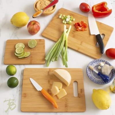 China Extra Large Bamboo 3-Piece Cutting Board for Custom Size and Silk-Screen Printing for sale