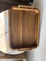 China Customized Designs Large Rustic Style Wood Rectangular Serving Tray for Coffee Table for sale