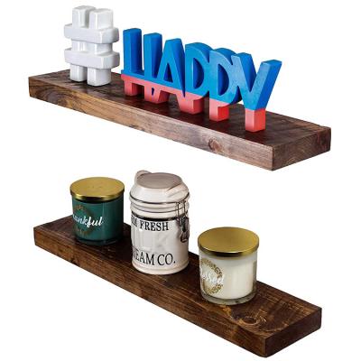 China Solid Oak Wooden Timber Block Floating Shelf Space-Saving Solution in Mango Acacia for sale