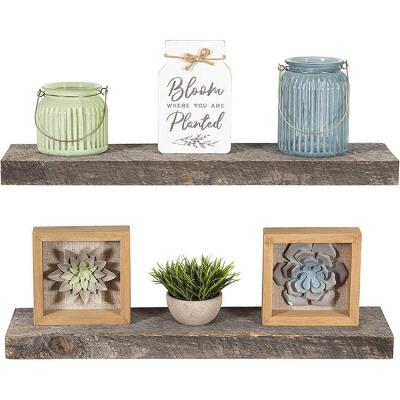 China Solid Oak Wooden Timber Block Floating Shelf Space-Saving Solution in Mango Acacia for sale