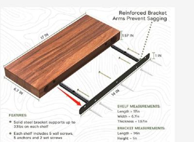China Solid Oak Wooden Timber Block Floating Shelf Space-Saving Solution in Mango Acacia for sale