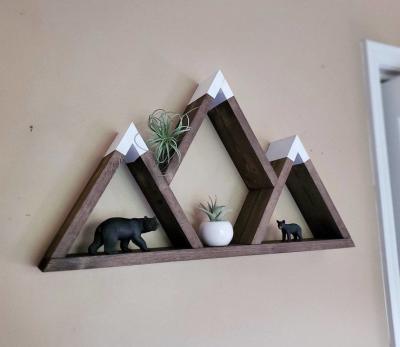 Cina Ripiani galleggianti in legno personalizzati 25x14x4 pollici per ripiani di montagna in legno fatti a mano in vendita