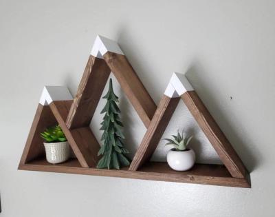 Cina Ripiani galleggianti in legno personalizzati 25x14x4 pollici per ripiani di montagna in legno fatti a mano in vendita