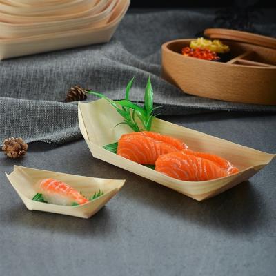 Cina Sushi in legno 9 pollici Modern Simple Disposable Pine Birch Bambù in vendita