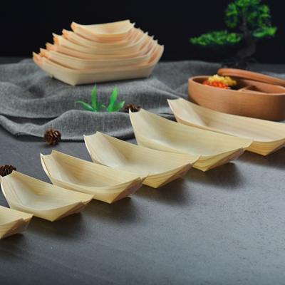 Cina Sushi in legno 9 pollici Modern Simple Disposable Pine Birch Bambù in vendita
