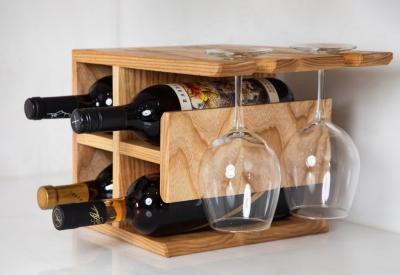 Cina Logo personalizzato Reggiseno per vino in legno duro Portatore di vino in grande quantità per il bancone in vendita