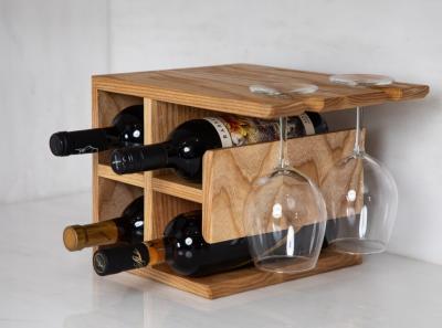 Cina Logo personalizzato Reggiseno per vino in legno duro Portatore di vino in grande quantità per il bancone in vendita