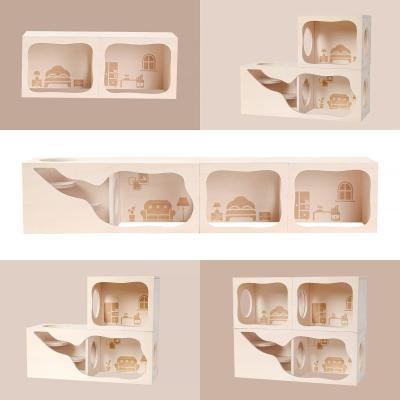 China Small Animals' Breathable Wooden House Customizable Chamber for Hiding and Exploring for sale