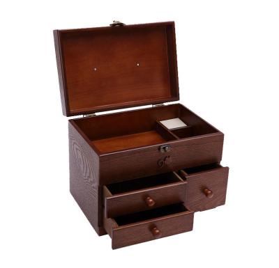 China All-Season Sewing Kit Organizer with Natural Color and Press Tool Kit in Wooden Box for sale