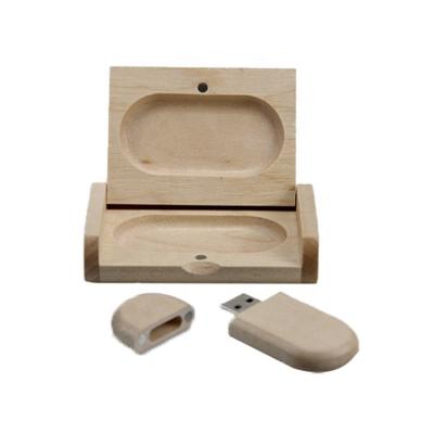 Disque flash USB fait à la main de couleur naturelle d'érable boîte en bois pour les besoins du client