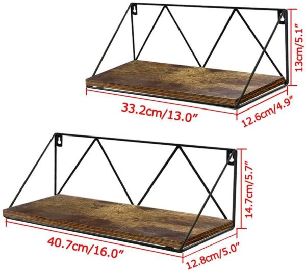 Adjustable Floating Wall Shelves Set of 2 for Bedroom Bathroom Living Room Kitchen and Office Space-Saving Design