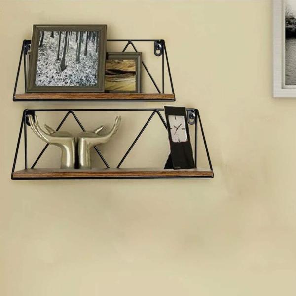 Adjustable Floating Wall Shelves Set of 2 for Bedroom Bathroom Living Room Kitchen and Office Space-Saving Design