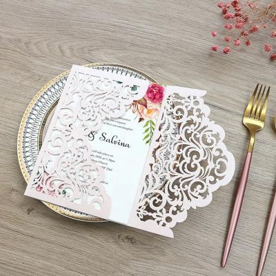Cina Include una bellissima carta d'invito al matrimonio tagliata al laser in vendita
