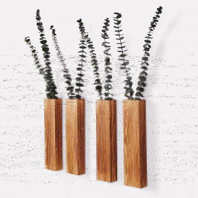 Cina Piante per interni Fiori essiccati e piante di verde finto Vasi da tasca per parete in legno 3 pacchetti in vendita