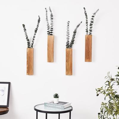 Cina Piante per interni Fiori essiccati e piante di verde finto Vasi da tasca per parete in legno 3 pacchetti in vendita
