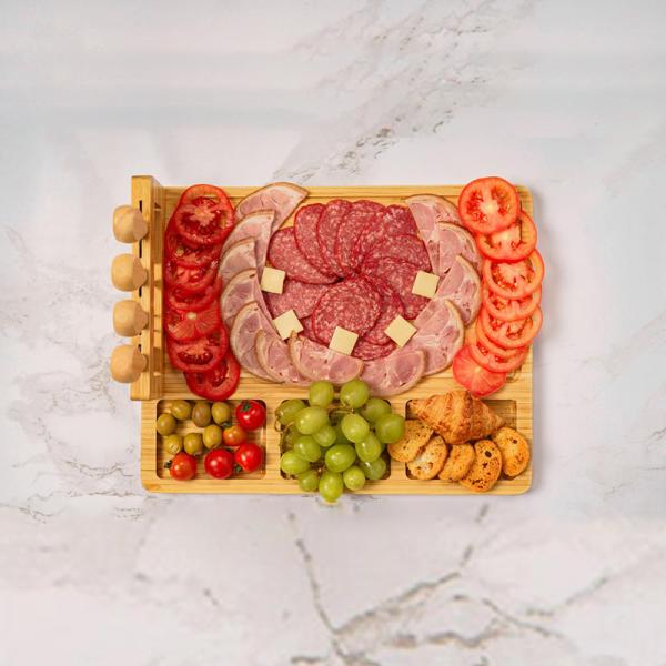 Quality Bamboo Cutting Board Set With Scale And Storage Collapsible Endgrain Hard Wood for sale