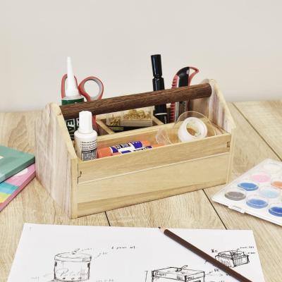 China Op maat gemaakte bestelling geaccepteerd Houten laden organisator Craft gereedschap opslagdoos met dennenhout / bamboe Te koop
