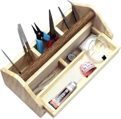 China Op maat gemaakte bestelling geaccepteerd Houten laden organisator Craft gereedschap opslagdoos met dennenhout / bamboe Te koop