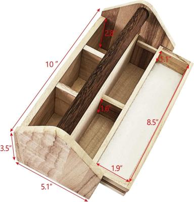 China Op maat gemaakte bestelling geaccepteerd Houten laden organisator Craft gereedschap opslagdoos met dennenhout / bamboe Te koop
