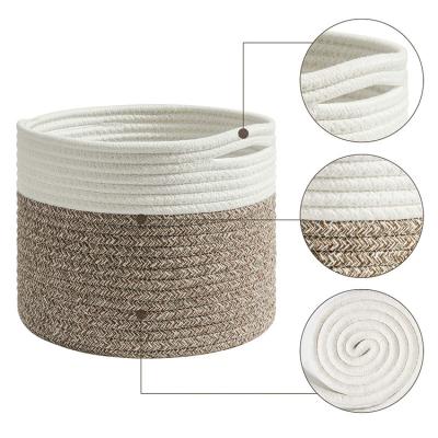 China Keep Your Home Organized Round Foldable Cotton Rope Storage Basket for Various Items for sale