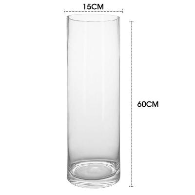 China Thick Clear Glass Tall Glass Cylinder Vase for Modern Style Holiday Selection for sale