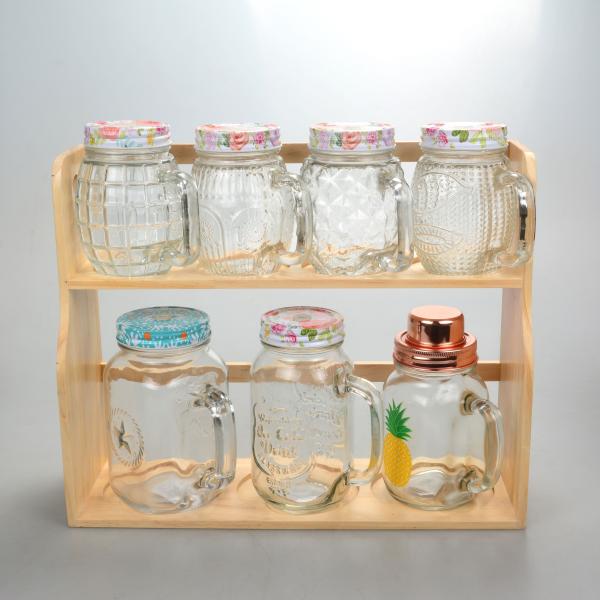 Stylish and Transparent Glass Storage Jar with Colored Plastic Cover 100% Food Safe
