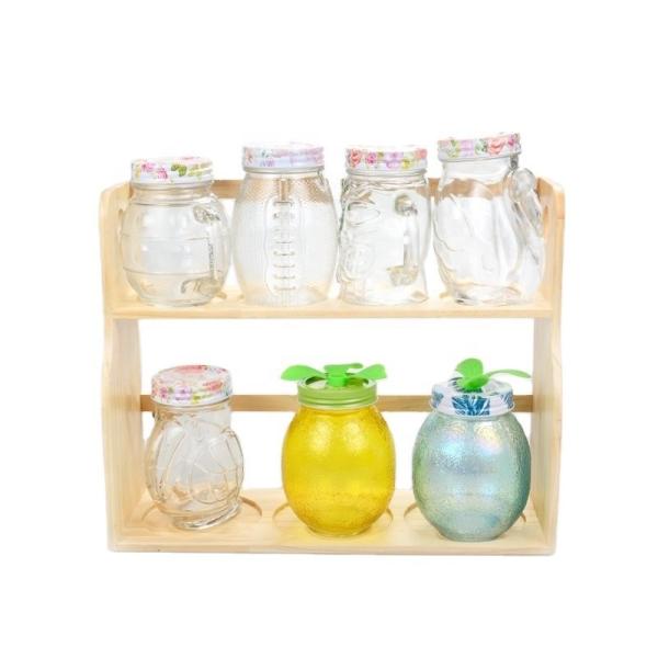 Stylish and Transparent Glass Storage Jar with Colored Plastic Cover 100% Food Safe