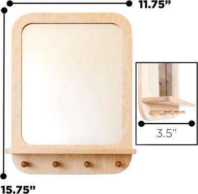 Cina Specchio di ingresso con ganci e scaffale organizzatore stile di design rustico in vendita