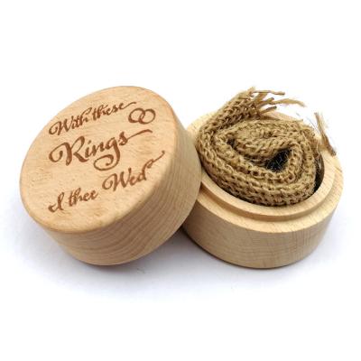 China Small Wood Ring Box for Beautifully Proposing Marriage Handmade Beech and Walnut for sale