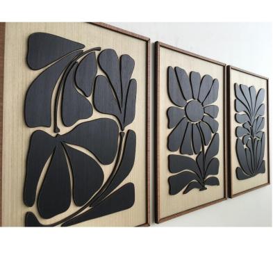 China Huishoudelijk apparaat Mid Century Modern Muurkunst voor Boho Kamer Bladerkunst in minimaal zwart en wit Te koop