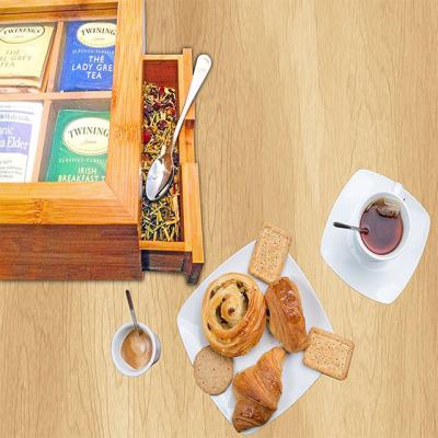 China Varnishing Drawer Pine Wood Tea Assortment Box in Customized Color for Tea Collection for sale