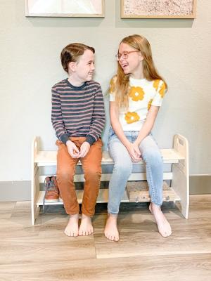 Cina Mobili in legno Montessori staccabili per bambini Panca per scarpe in soggiorno Sala giochi in vendita