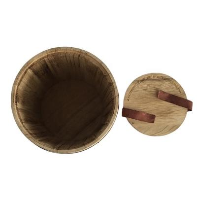 China Printing Burned Wooden Coffee Barrel Simple and Useful Design Perfect for Bulk Buying for sale