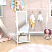 China Freestanding Full Length Dressing Mirror with 360 Degree Rotatable Rectangular Design for sale