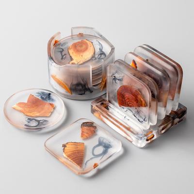 China Epoxy Resin and Wood Coasters with Customized Multi Functional Design Printing burned for sale