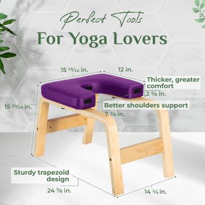 China Postverpakking Y Houten yoga hoofdbank voor kernversterking in yoga oefeningen Te koop