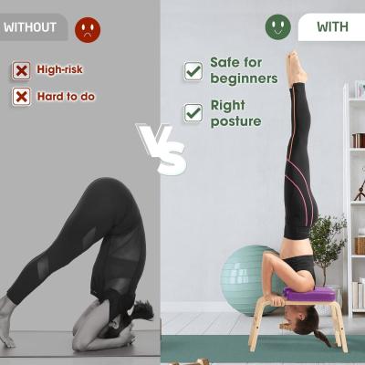 China Postverpakking Y Houten yoga hoofdbank voor kernversterking in yoga oefeningen Te koop