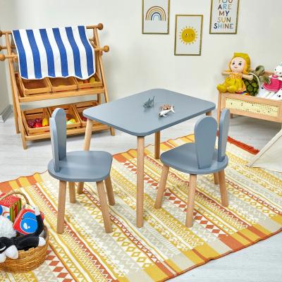 China Customized Logo Wooden Table And Chairs For Kids With Modern Design Montessori Activity for sale