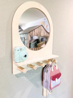Cina Mensola Montessori Specchio bambino per bambini Ingresso e cura del corpo in bagno di casa hotel in vendita