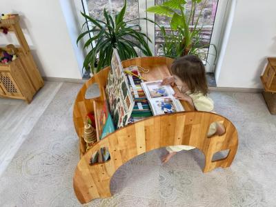 Cina Regali di Natale Libraio Montessori ecologico Mensola per 202406 Bambini Sedile da tavolo in legno in vendita