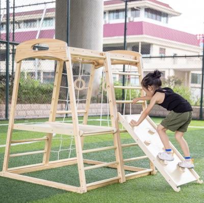 中国 児童体操 木製のクライミングフレーム 岩登り 網の梯子 引き上げ バー 遊び テント 室内 販売のため